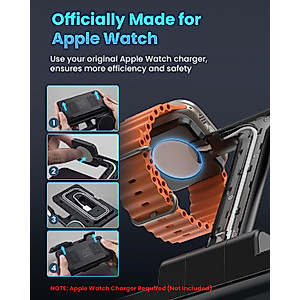 3-in-1 Foldable Charger Stand for MagSafe: JoyGeek Wireless Charging Station for iPhone 15/14/13/12 Pro Max Plus Mini, Magnetic Mag-Safe Dock for Apple Watch Ultra/SE/9/8/7/6/5/4/3/2, Air Pods Pro/3/2