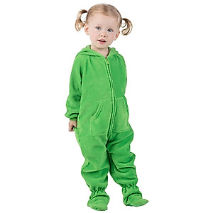 Footed Pajamas - Emerald Green Infant Hoodie Fleece One Piece - Infant - Medium (Fits 3-6mos.)