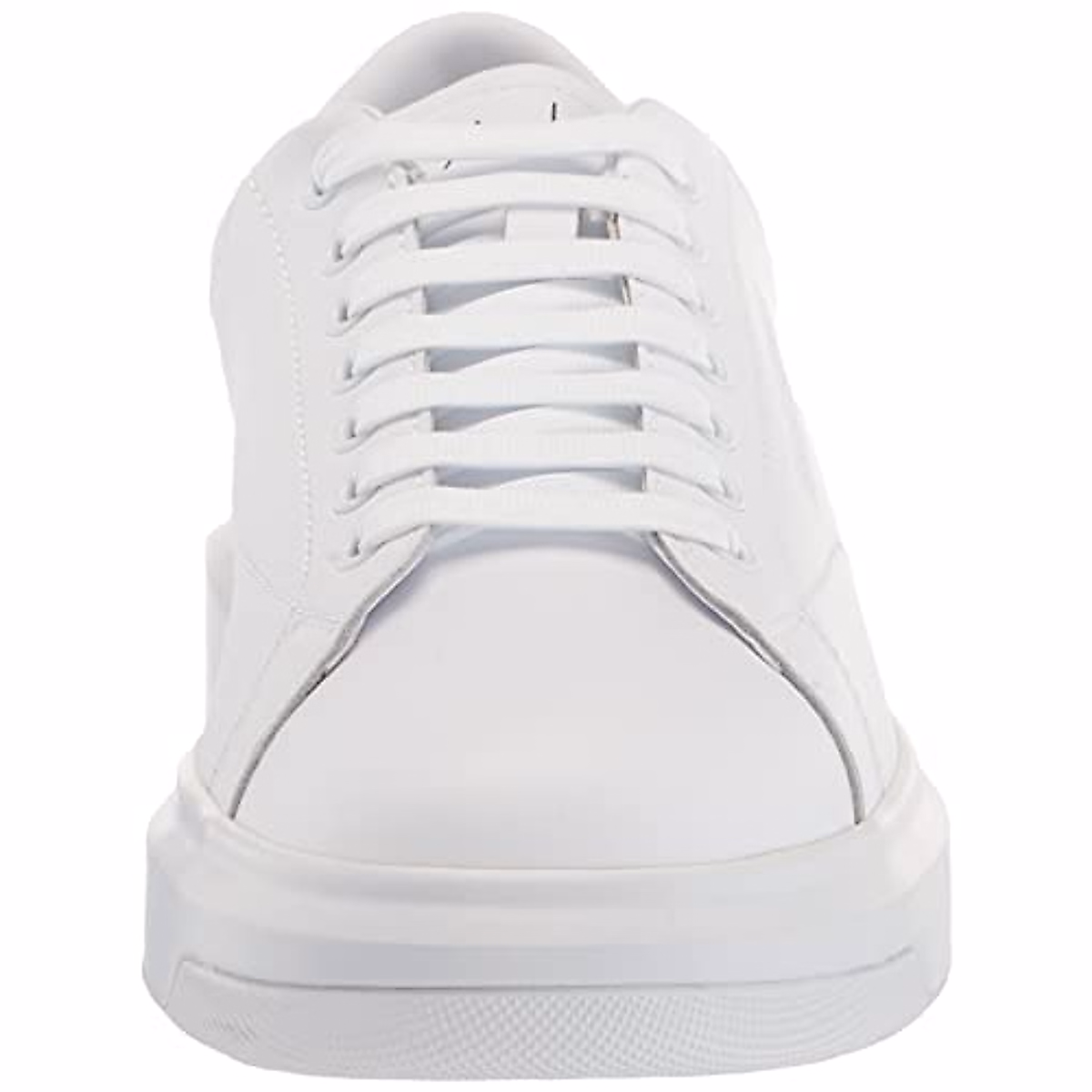 A|X Armani Exchange Men's Thick Sole Leather Sneakers, Optical White, 8