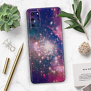 DesignSkinz Vibrant Sparkly Pink Space Protective Vinyl Decal Wrap Skin Cover Compatible with The Samsung Galaxy S20 (Screen Trim & Back Glass Skin)