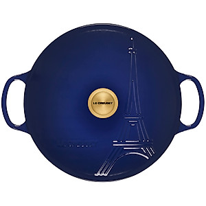 Le Creuset Eiffel Tower Collection Enameled Cast Iron Signature Braiser with Lid, 3.5 qt., Indigo