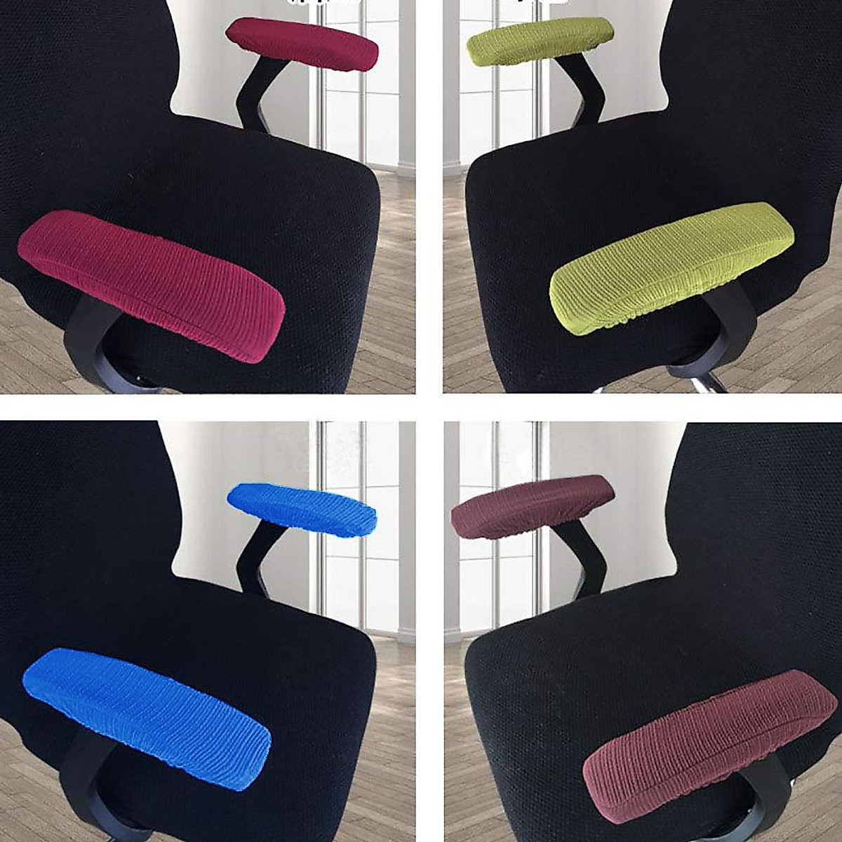 Melaluxe 2 Pieces Polyester Removable Office Chair Armrest Covers Arm Rest Slipcovers (Royal)