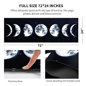 nuveti Yoga Mat Print Extra Thick TPE Non Slip Fitness Exercise Mat with Carrying Bag,72"x24" Extra Thick 6MM Exercise & Workout Mat for Yoga, Pilates Fitness and Floor Exercises