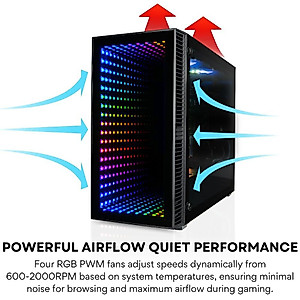 Continuum Mini Gaming Desktop - NVIDIA GeForce RTX 4070 Super 12GB, AMD 8-Core Ryzen 7 8700F CPU, 32GB DDR5 RAM, 1TB Gen4 NVMe SSD, WiFi 6, Windows 11 Home - Tiny Liquid Cooled RGB Gamer Computer