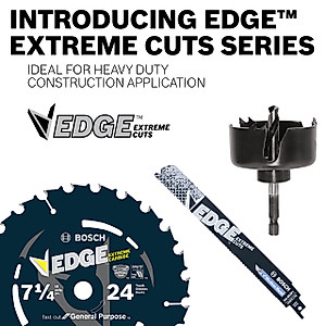 BOSCH DCB724 7-1/4 In. 24 Tooth Edge Circular Saw Blade Brute Carbide for Applications in Framing