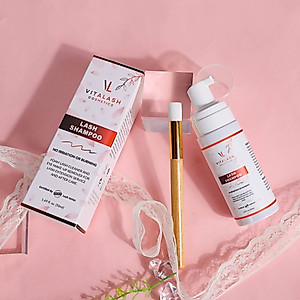 Vitalash Cosmetics Lash Extension Cleanser - Lash Shampoo for Lash Extensions - Lash Foam Cleanser for Extensions - Safe & Irritation Free - 50ML/1.69FL.oz + Brush