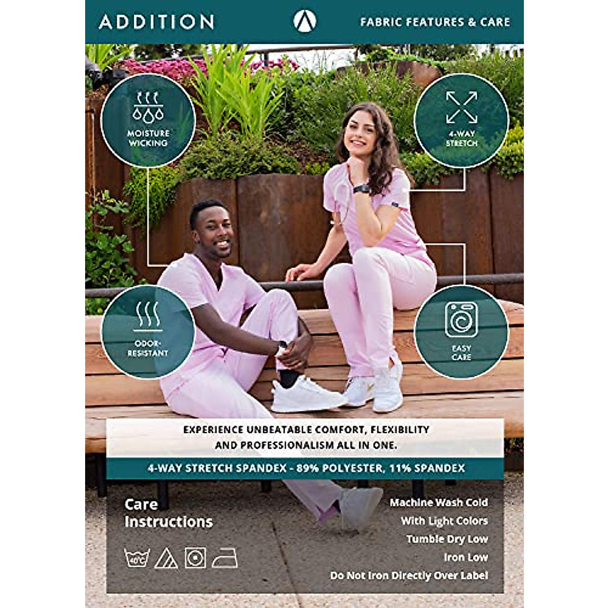 Adar Addition Go-Basic Scrub Set for Men - Classic V-Neck Scrub Top & Cargo Scrub Pants - A9300 - Eggplant - M