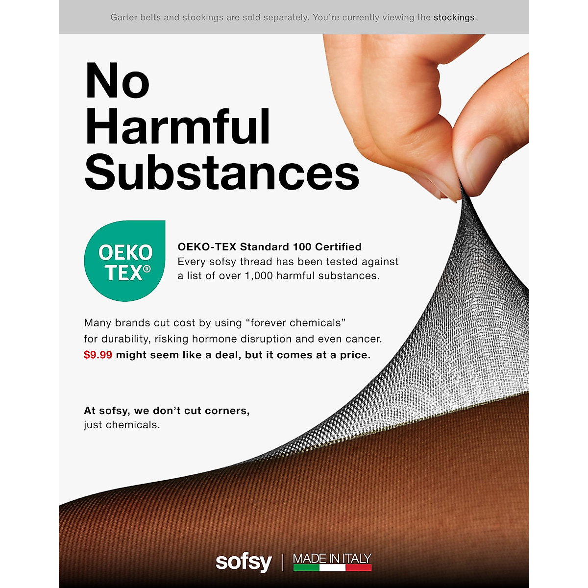 sofsy Premium 15 Denier Sheer Stockings [Made in Italy] White Thigh Highs for Garter Belt Women | Lace Nylon Bridal Lingerie - XS/Small