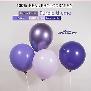 Dark Purple Balloons different sizes 100 Pack 12+10+5 inch Deep Hot Purple Balloon for Wedding Birthday Baby Shower Birthday Party Halloween Decorations