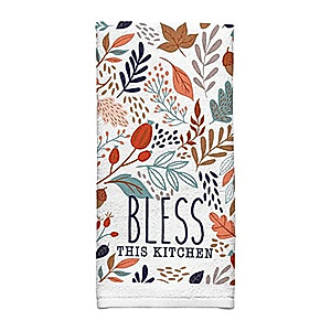 Mainstay 5 Piece Kitchen Set Includes 2 Kitchen Towels, 1 Pot Holders, 2 Oven Mitts (Bless This Kitchen)