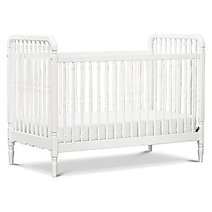 Namesake Liberty 3-in-1 Convertible Spindle Crib with Toddler Bed Conversion Kit in White, Greenguard Gold Certified