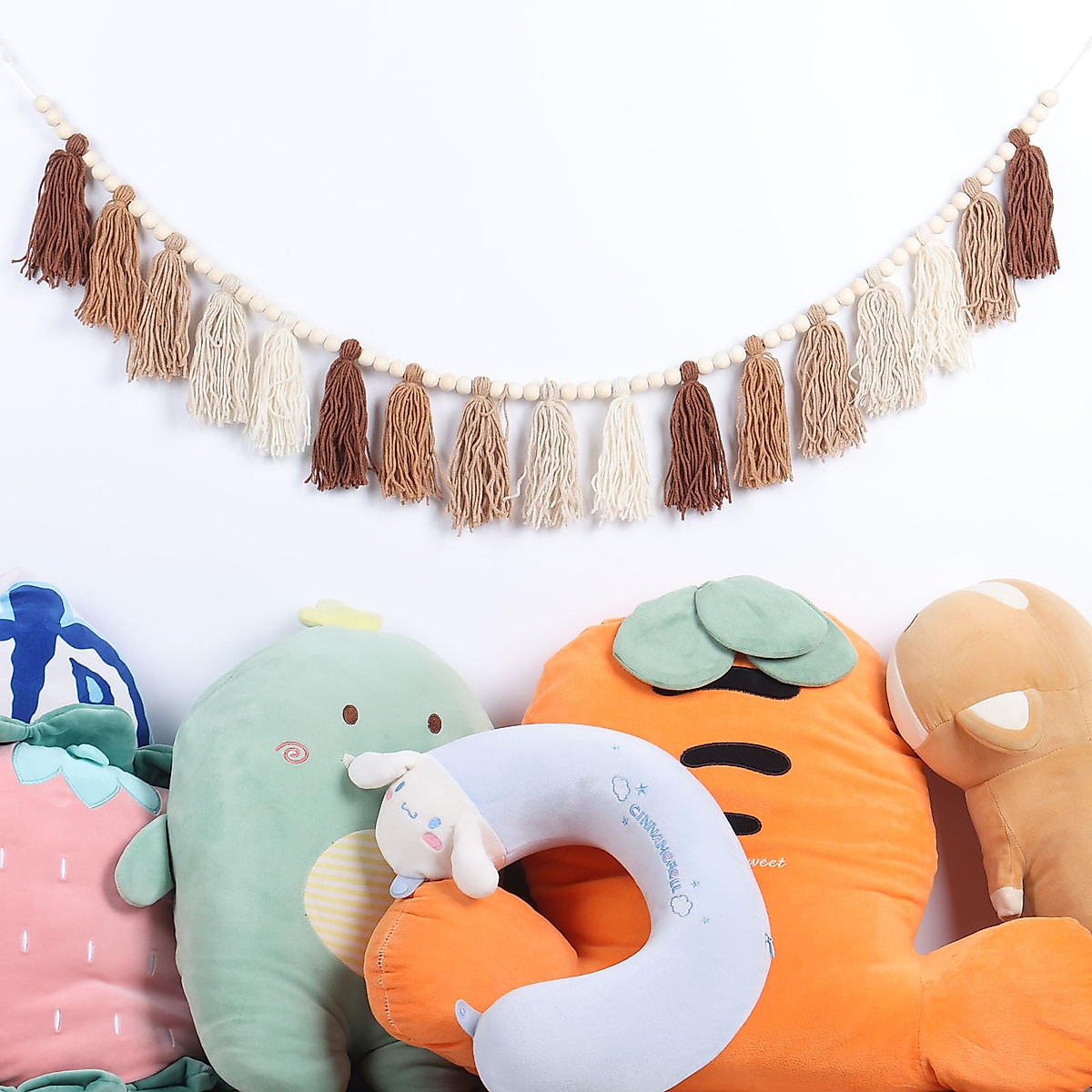 Boho Tassel Garland Terracotta Rainbow Tassel Wall Hanging Decor for Boho Party Classroom Nursery Kids Bedroom Dorm Office Birthday Baby Shower Wedding Decor