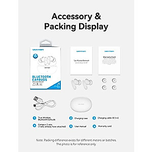 VENTION True Wireless Earbuds - Bluetooth 5.3 TWS Noise Cancelling Earbuds with Charging Case in-Ear Waterproof Sports Headphones with Built-in Microphone Ear Buds for iPhone Android Phone and Gaming