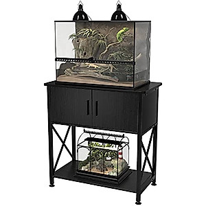 GDLF Fish Tank Stand Metal Aquarium Stand for up to 20 Gallon Long with Cabinet for Fish Tank Accessories Storage,28.7" L