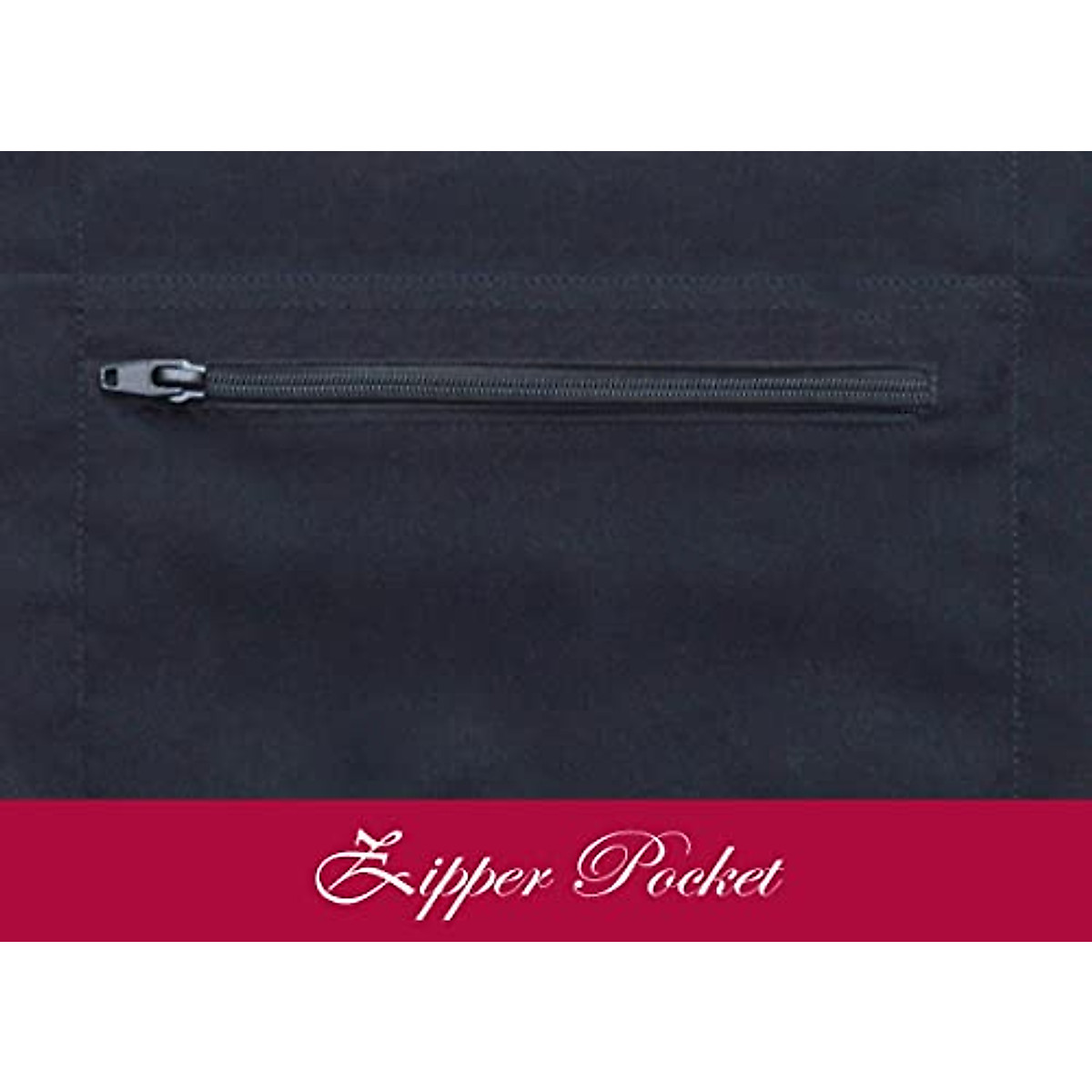 TEXVIDA 7 Pockets Server Aprons with Zipper Pocket (2 Pack) - Commercial Grade Aprons for Women Men - Waiter Waitress Waist Half Apron - Black 24x12