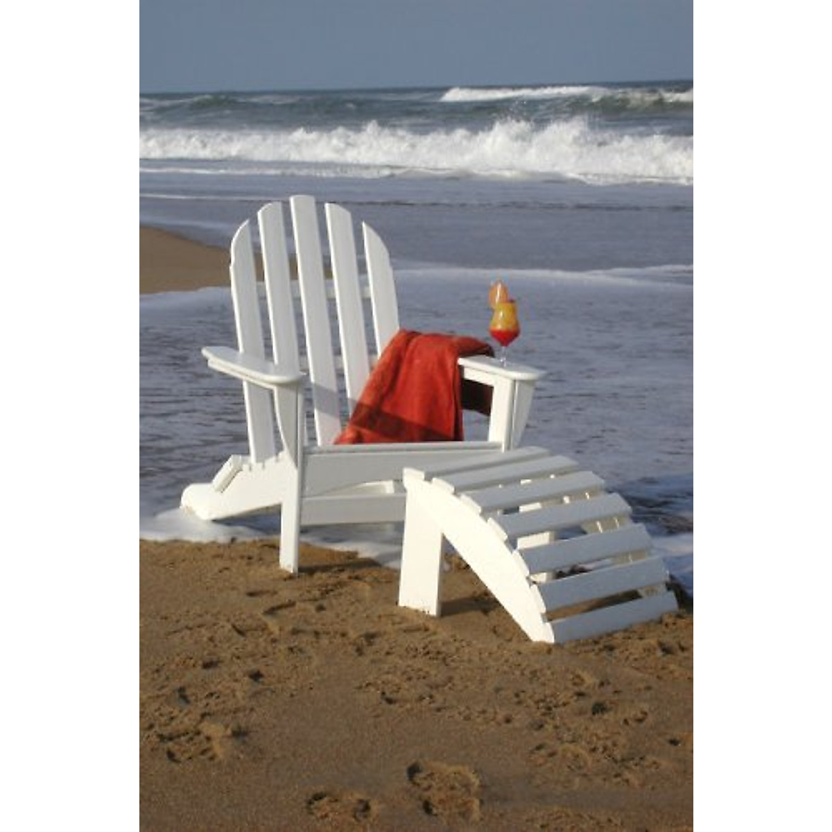 POLYWOOD AD5030WH Classic Folding Adirondack Chair, White