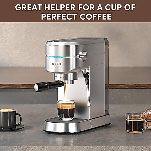 51mm Bottomless Portafilter, Wirsh 3 Ears Full Stainless Steel Bottomless Naked Portafilter with Non-Pressurized Filter Basket for Wirsh Espresso Machine CM5418, CM1665