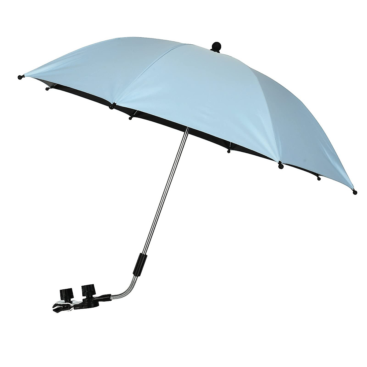 Baby Pram Umbrella with Adjustable Clamp,Buggy Parasol with Clip on Fixing Device UPF 50+,for Pushchair Strollers (Blue)