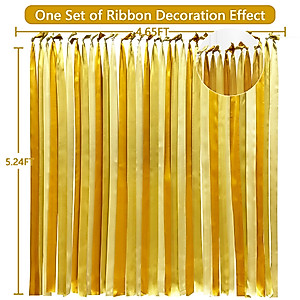 Gold Party Decorations 197Ft × 1.97" Ombre Gold Ribbon Fringe Hanging Streamer Backdrop Garland for Birthday Bridal Shower Engagement Wedding Anniversary Graduation Baby Shower Baptism Party Supplies