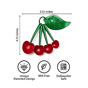 OTOTO Mon Cherry Measuring Spoons & Egg Separator- Valentines Gift for Her, Valentines Gifts- Measuring Spoon Set For Baking- BPA-free & Dishwasher Safe Teaspoon Set, Dry & Liquid Ingredients (4 pc)