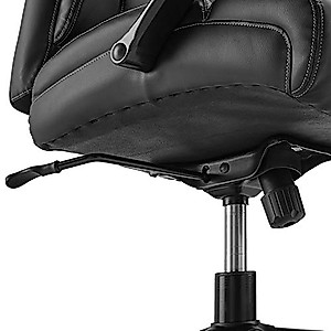Amazon Basics Big & Tall Adjustable Executive Office Chair - 500-Pound Capacity, Black Faux Leather