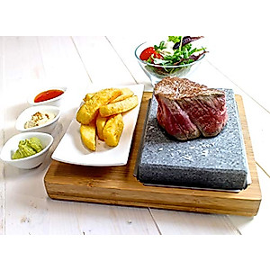 Black Rock Grill - Premium Lava Stone Cooking Set for Sizzling Steak and Seafood, Restaurant-Quality Meals at Home