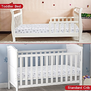 Crib Sheets for Boys or Girls 2 Pack, Fitted Crib Sheet for Standard Size Crib and Toddler Mattresses, Soft and Breathable Material, Grey & White