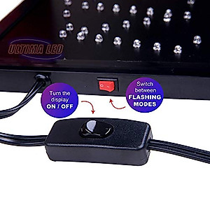 Ultima LED Neon Open Sign for Business: Jumbo Lighted Sign Open with Flashing Mode – Large Indoor Electric Light up Sign for Stores (23 x 14 in) Includes Business Hours and Open & Closed Sign