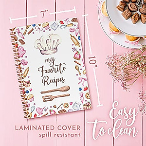 Recipe Book to Write in Your Own Recipes , 7"x10" Blank Recipe Book , Durable Hardcover Family Recipe Book , Recipe Book For Own Recipes , Recipe Organizer , 120 Pages Blank Cookbook, Recipe Binder