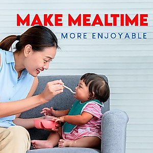 Toppy Toddler Large Waterproof Toddler Bibs with Snap Buttons - Red - 4 Bibs