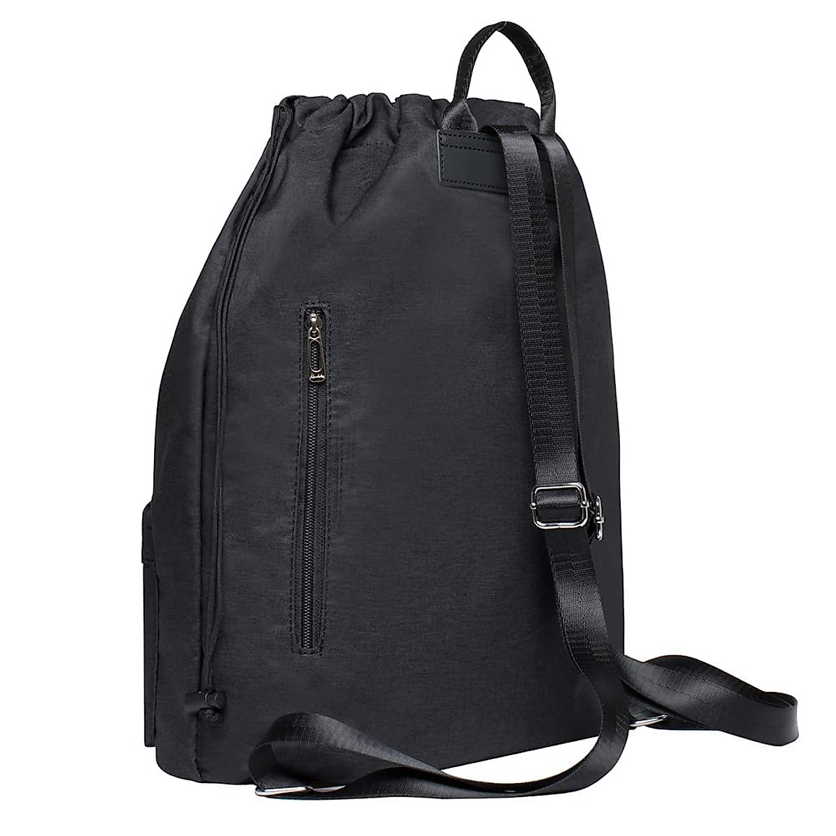 KAUKKO Drawstring Sports Backpack Gym Yoga Bag Shoulder Rucksack for Men and Women (3-BLACK)