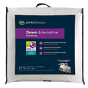 Serta Extra Warmth Quilt-Stitched Fiber Fill Down Alternative Comforter, Twin, White