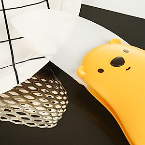 lvoku Mini Fruit Vegetable Ceramic Knife,Little Portable Folding Knives,Fruit Paring Tool,Thanksgiving Day,Christmas Gift,Unique Cute Yellow Bear Gift Ideas for Man Women Mom