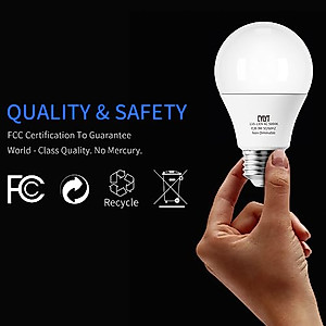 CYLYT A19 LED Light Bulb 60W Equivalent, Daylight White 5000K, 9W Energy Saving Bulbs, Focos LED para Casa, E26 Standard Base, for Kitchen Bedroom Indoor Outdoor, 800 Lumen, Non-diammable, 4-Pack