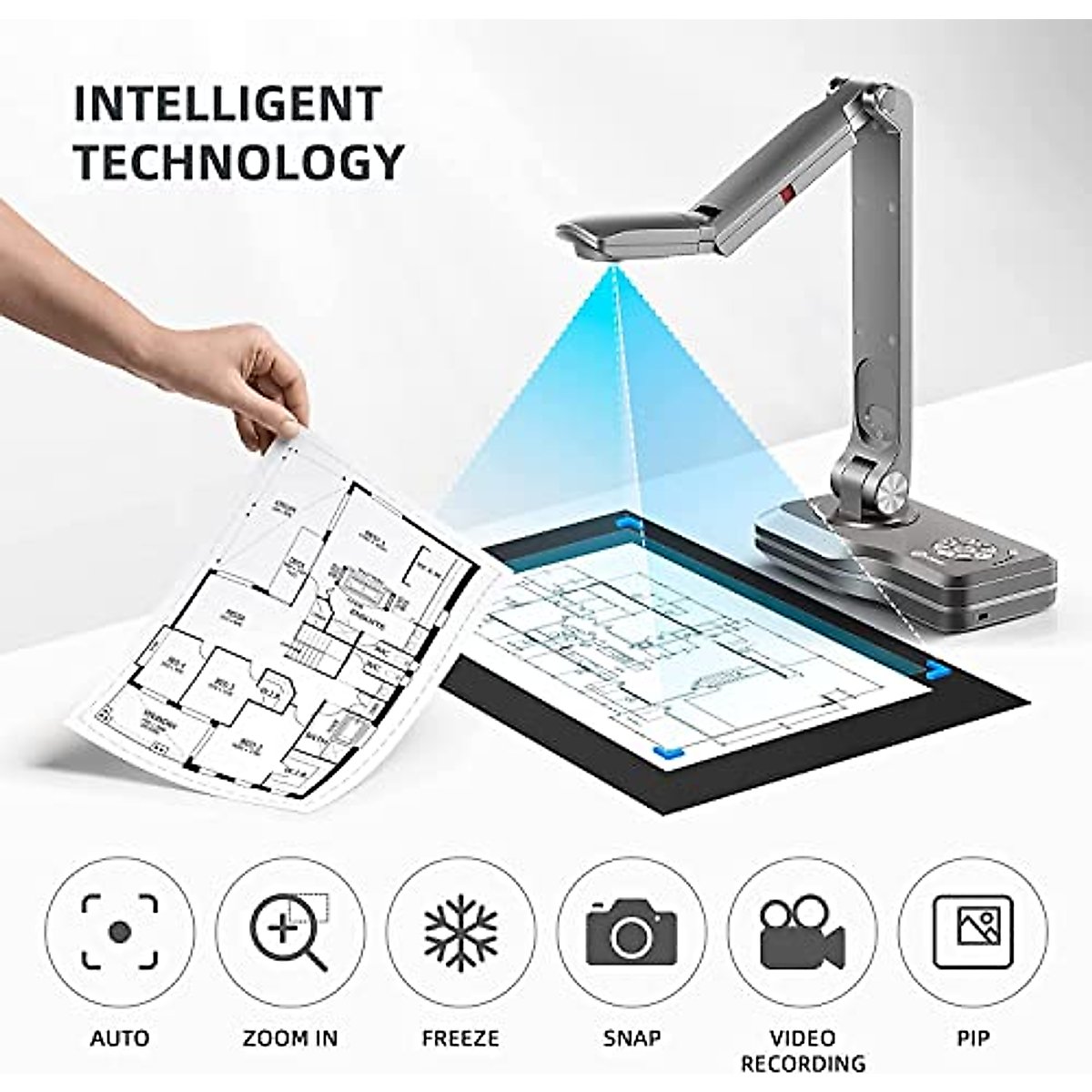 JOYUSING V508 VGA/HDMI/USB Three Mode 8MP Document Camera for Teachers, Mac, Windows, Chromebook Compatible Excellent for Online Teaching, Distance Learning, Web Conferencing