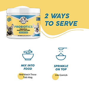 Dog Probiotics, Cat Probiotics, Probiotics for Dogs, Probiotics for Cat, 5 Billion CFUs + Prebiotics + Digestive Enzymes for Digestive Health & Immune Support, Skin & Coat, Dog Probiotic, 90 Grams