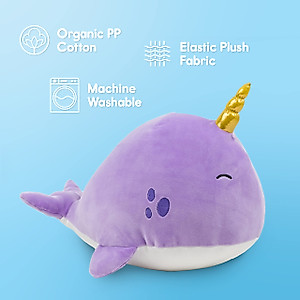 Snuggie Buggies Narwhal Stuffed Animal Ultra Soft Plush Cute Narwhal Toy Plushie Stuffed Animals for Kids