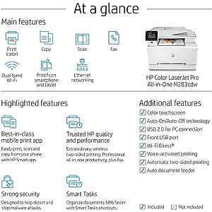 HP Laserjet Pro MFP M283cdw - All-in-One Wireless Printer