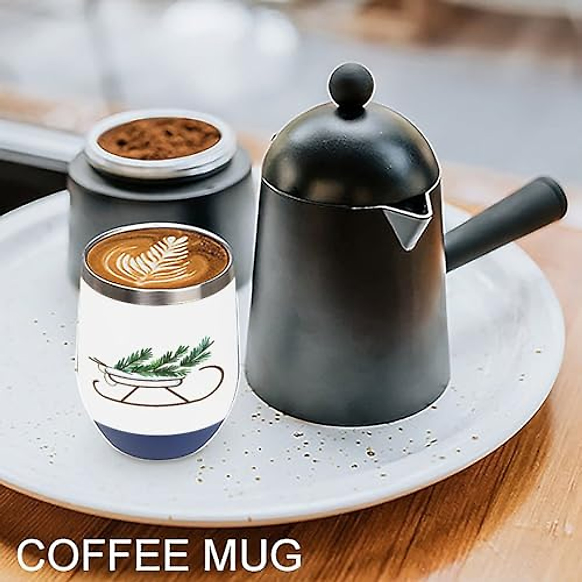 OPTKSNCU 304 Stainless Steel Insulated Cup with Lid, Christmas Art Poster Print Durable, And Easy to Clean – Ideal for Home, Office, And Gift Giving