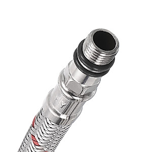 uxcell 39Inch Long Faucet Supply Line Connector, 2pcs G1/2 Female Compression Thread x M10 Male Connector Braided Short 304 Stainless Steel Water Supply Hose Line