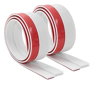 [2Pack Large Door Sweep] Huge Gap Door Draft Stopper, 3-2/5"W x 39" L Door Bottom Seal with Wider Strong Adhesive for Interior/Exterior Doors - Guard Against Drafts, Dust, Noise and Animals-White