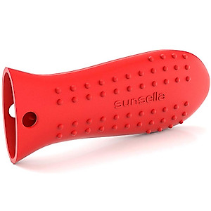 Sunsella Silicone Cast Iron Potholder Set - Hot Handle Holder with 2 x Pan Scrapers & Silicone Hot Pad