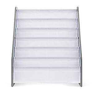 Humble Crew Kids Super Sized Bookshelf 6 Tier Book Rack Organizer, Grey/White