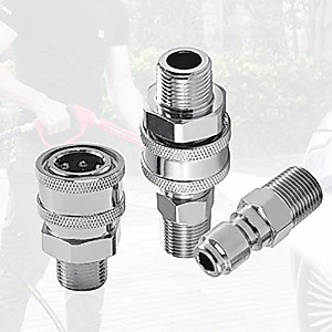 Raincovo Pressure Washer Quick Connect 3/8 Inch, Pressure Washer Fittings, Adapter Set, 4 Pieces