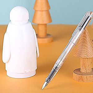 fanelod Calligraphy Set, Portable Calligraphy Ink Pen, Transparent Calligraphy Ink Pens Automatic Inking Automatic Ink Absorption Calligraphy Pen Set for Handwriting Lovers Birthday Gift