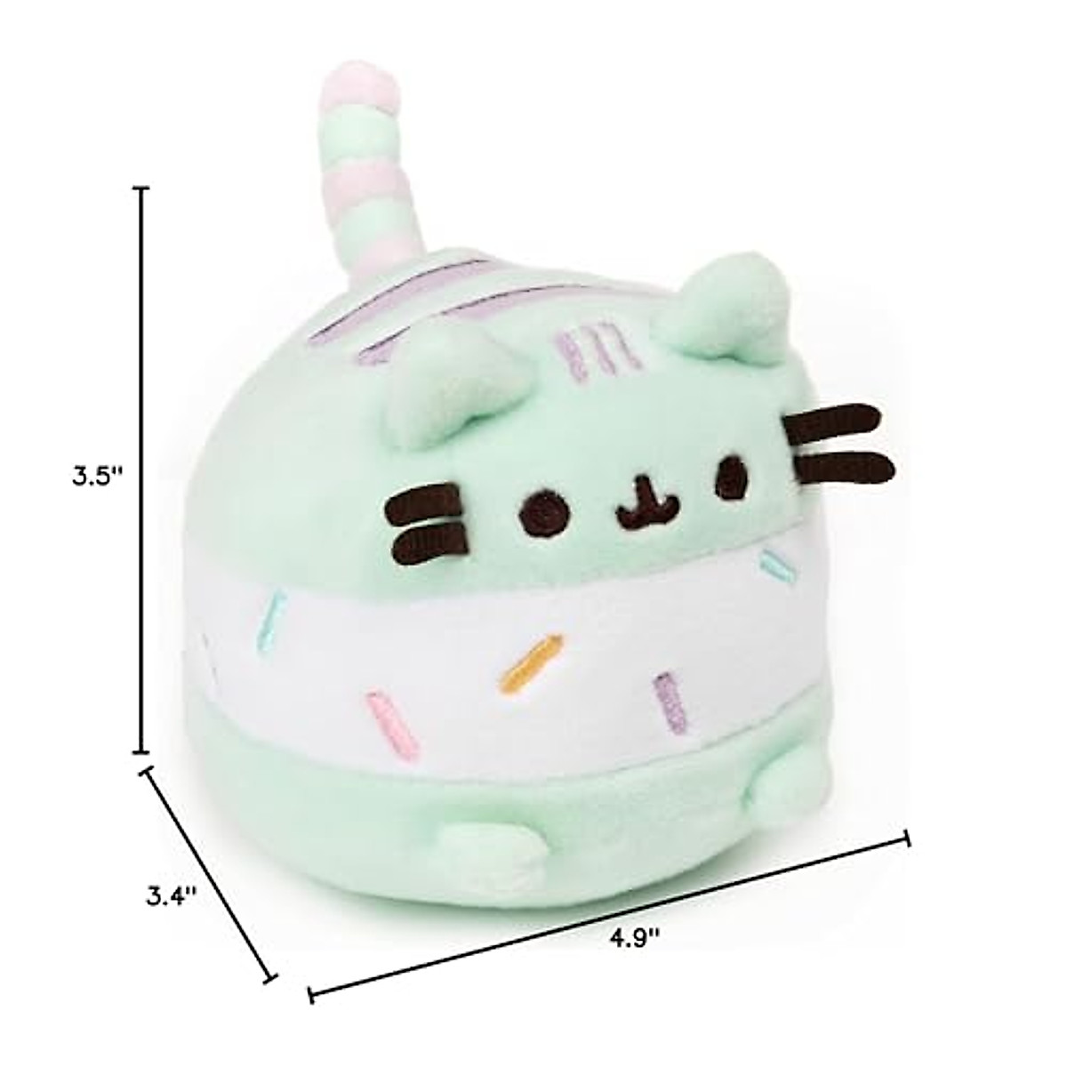 GUND Ice Cream Sandwich Pusheen Sweet Dessert Squishy Plush Stuffed Animal Cat for Ages 8 and Up, Mint and White, 4”