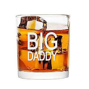 Dad Gift on Father’s Day, Novelty Big Daddy Whiskey Glass, Old Fashioned Glasses, Unique Scotch Glass for Dad, New Dad, Husband, friends, Gift on Father’s Day, Birthday, Christmas, 10 Oz