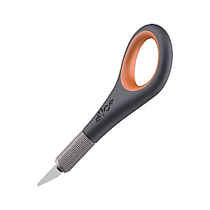 Slice 10580 Precision Knife, Unique Handle with Finger Grip, Precise Control, Detailed Cuts, Finger Friendly, Lasts 11x Long as Stainless Steel , Black
