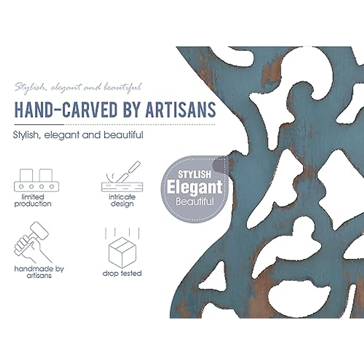 PHI VILLA Accent Cabinet with Doors - Farmhouse Credenza Cabinet for Living Room, Sideboard Buffet Cabinet with Storage Blue