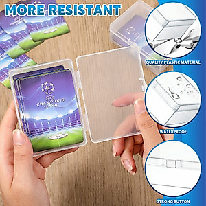 Vicenpal 6 Pcs Playing Card Boxes Clear Plastic Card Deck Cases Trading Card Storage Box Collectible 100 Card Game Card Cases Holder 4.45 x 2.91 x 1.35 Inch Compatible with MTG TCG